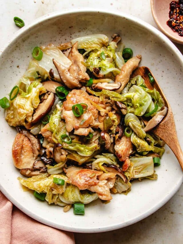Napa cabbage with chicken stir fry | I Heart Umami®