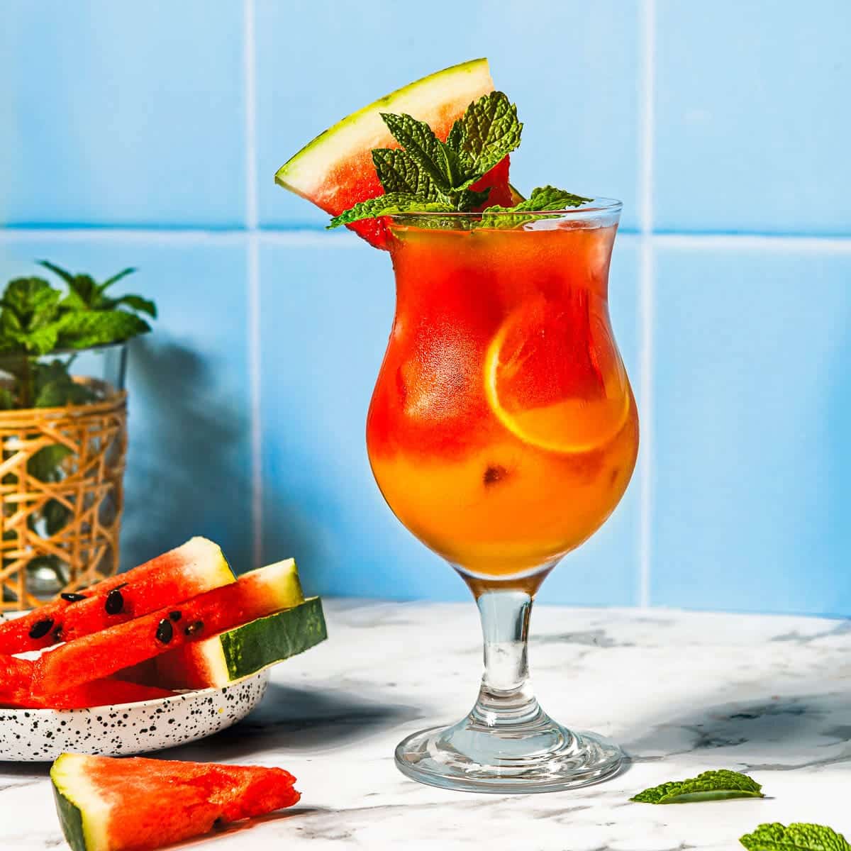 Watermelon Peach Mocktail (5-ingredients) | I Heart Umami®