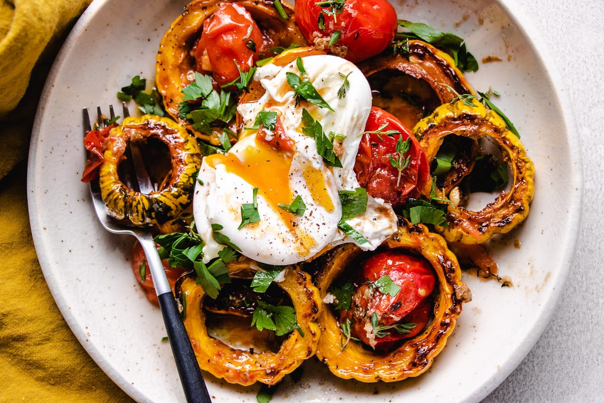 Thyme Roasted Cherry Tomatoes with Delicata Squash | I Heart Umami®