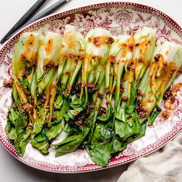 Roasted Bok Choy With Chili Garlic Sauce| I Heart Umami®