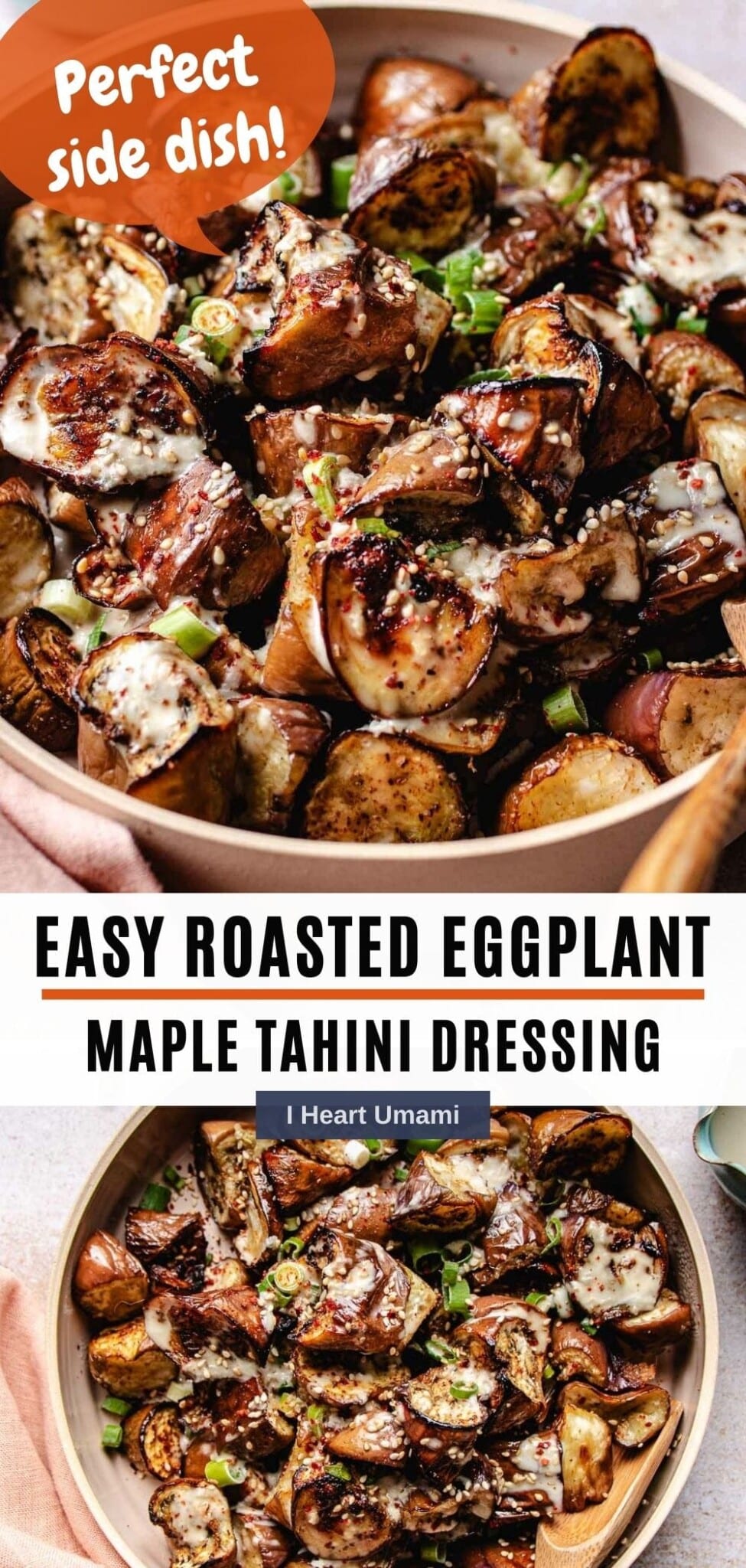 Roasted Chinese Eggplant (maple tahini sauce) | I Heart Umami®