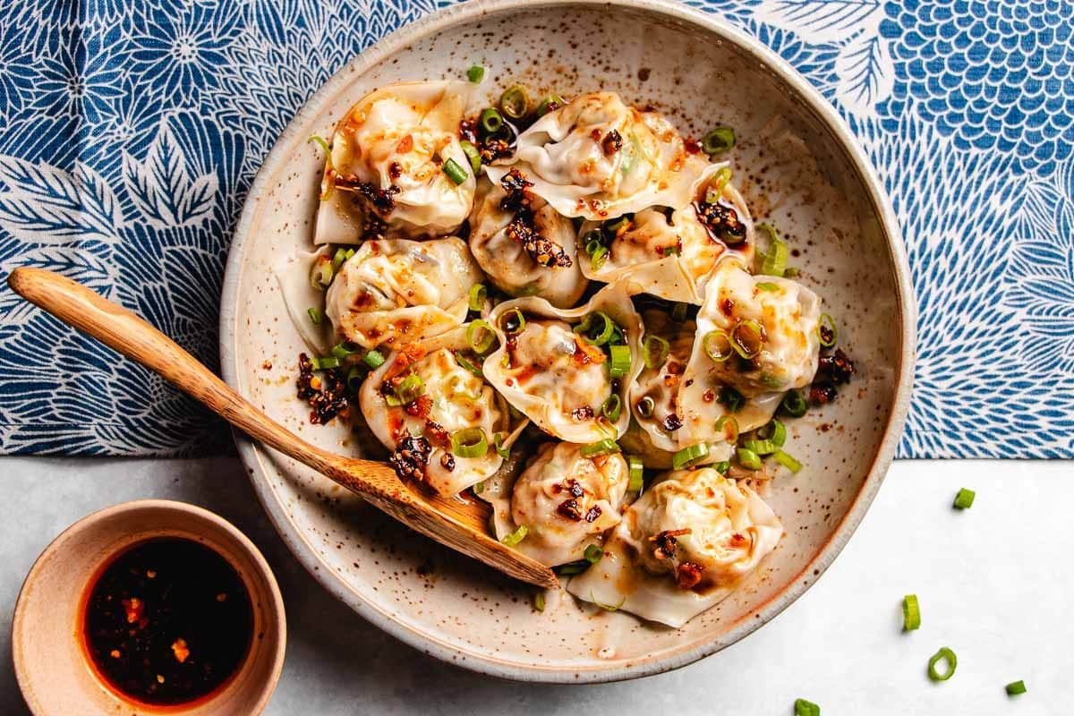 Shrimp Wontons (with chili oil wonton sauce) | I Heart Umami®
