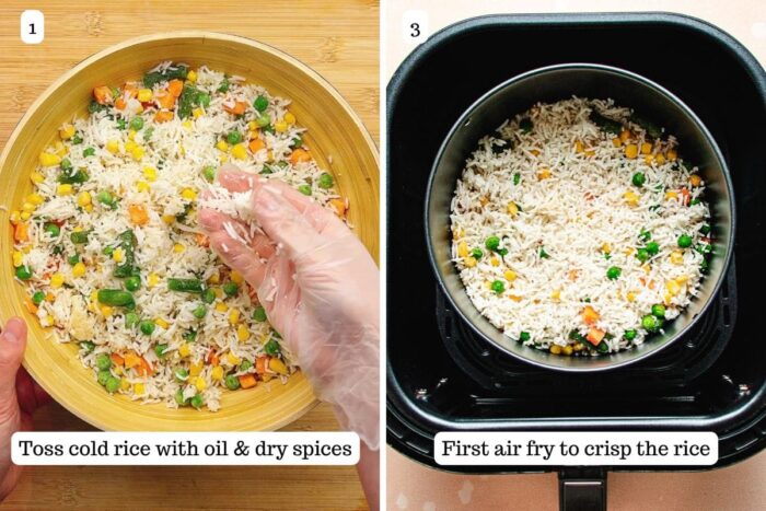 Air Fryer Chicken Fried Rice (with crisp rice grains!) | I Heart Umami®