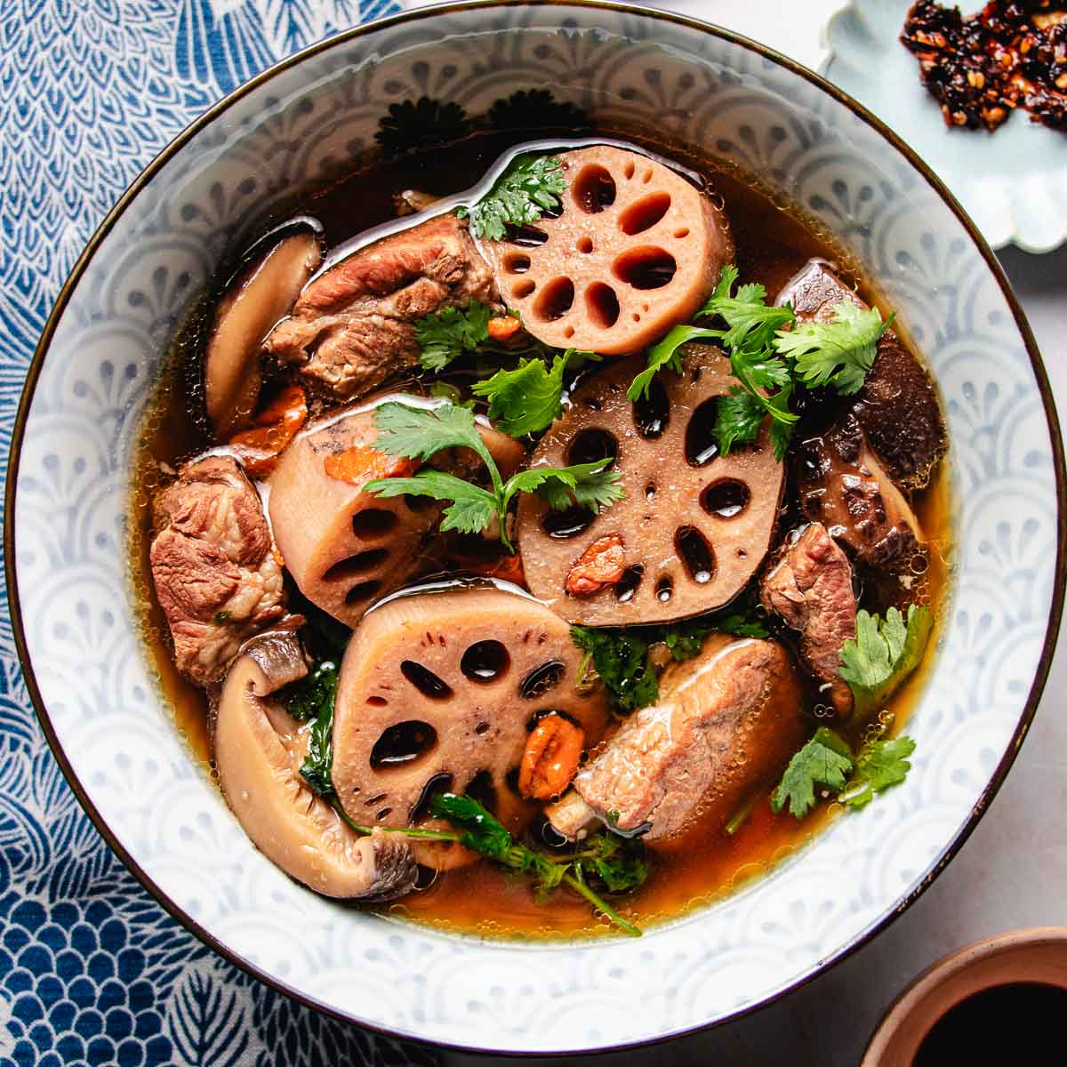 Lotus root soup with pork ribs recipe