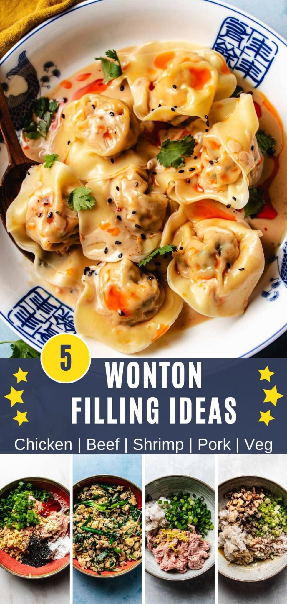 Wonton Filling Recipe Ideas (5 flavors!) | I Heart Umami®