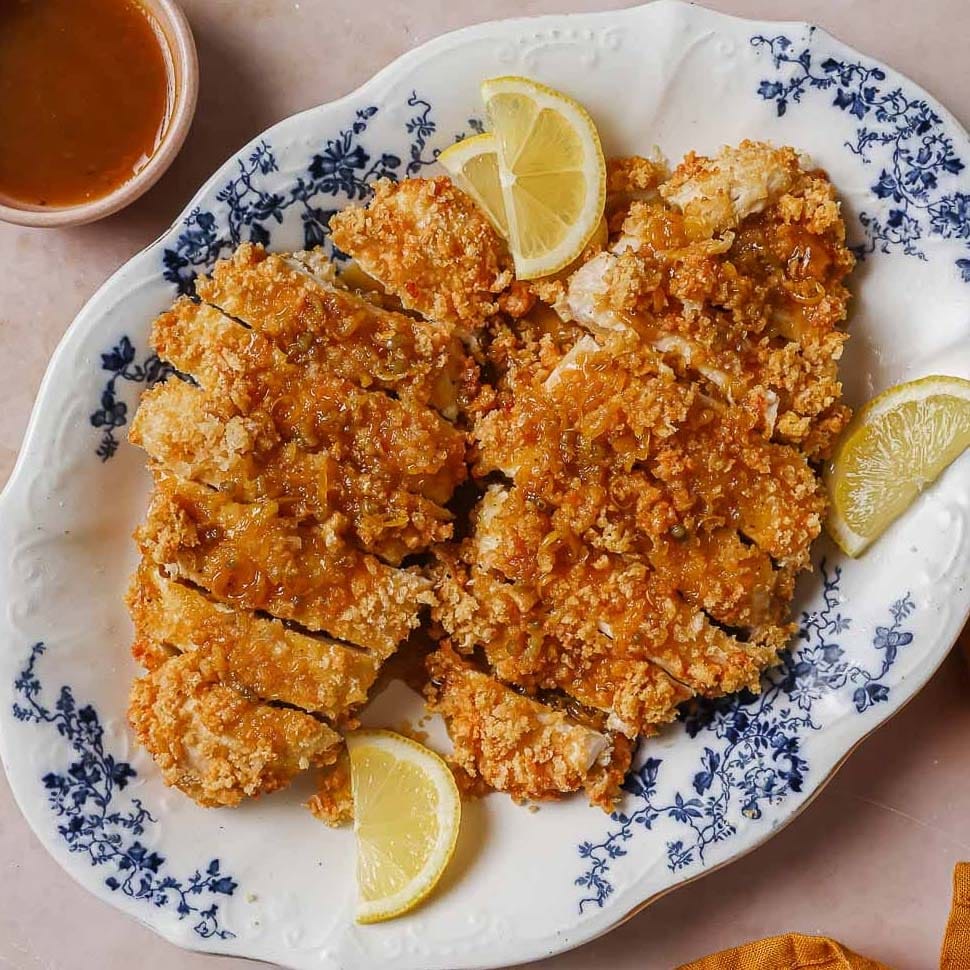 Crispy Chinese Lemon Chicken (extra lemony sauce) | I Heart Umami®