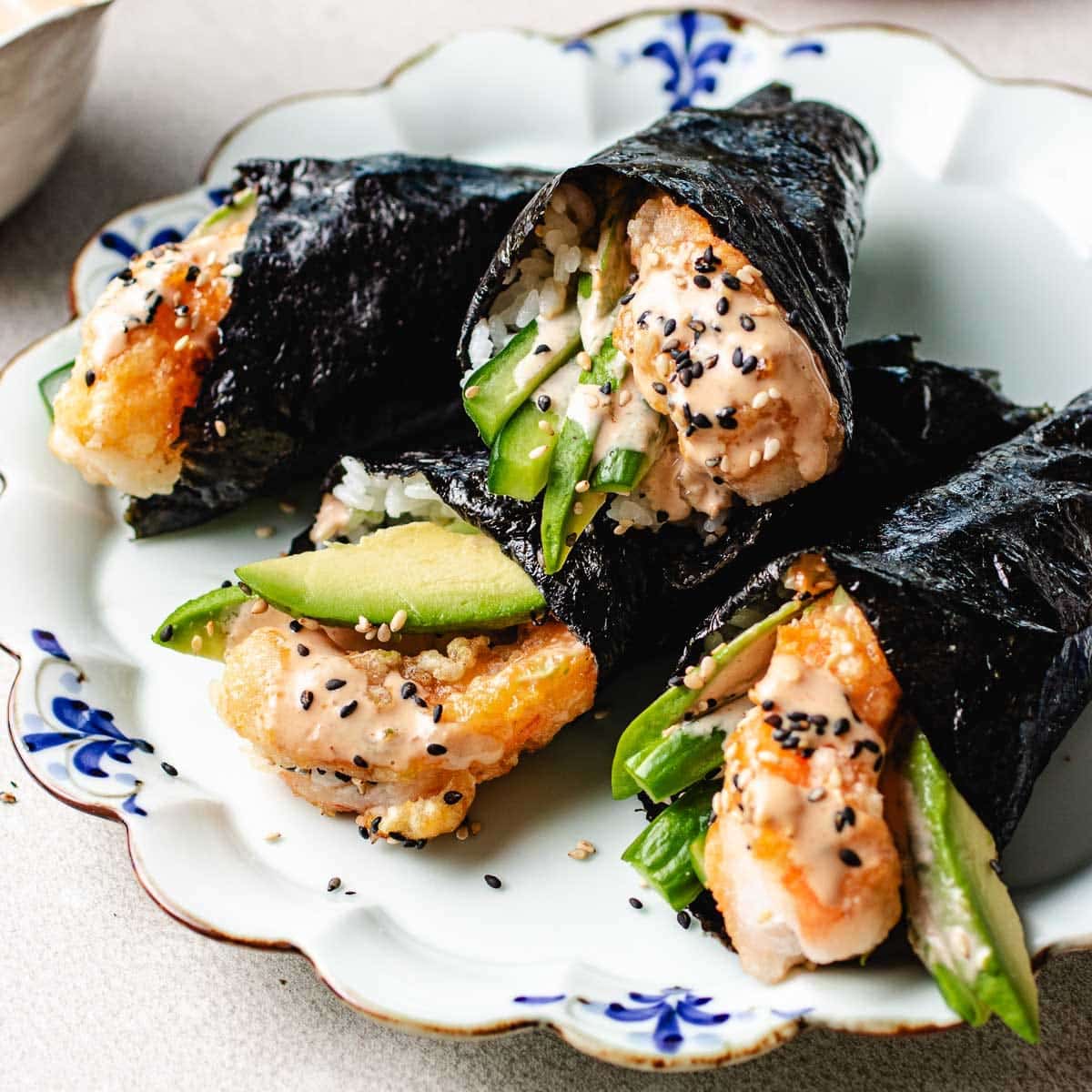 Bang Bang Shrimp Sushi Hand Roll | I Heart Umami®