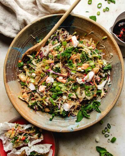 Spring Roll in a Bowl with Crispy Rice Paper | I Heart Umami®