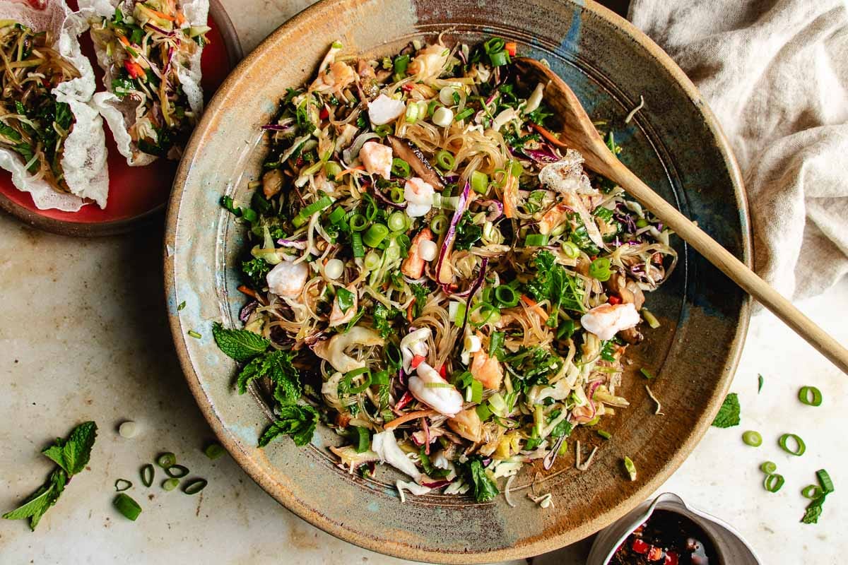 Spring Roll in a Bowl with Crispy Rice Paper | I Heart Umami®
