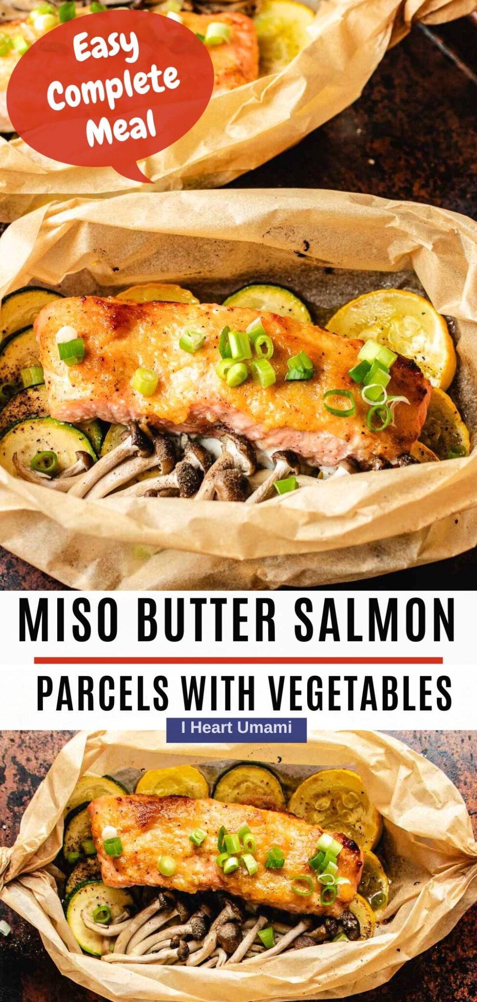 Miso Butter Salmon in Parchment Packets | I Heart Umami®