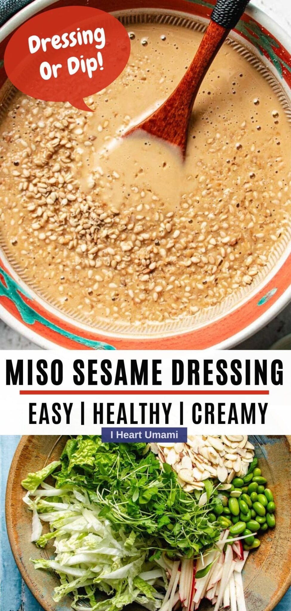 Miso Sesame Dressing (Creamy, Nutty & Easy) | I Heart Umami®